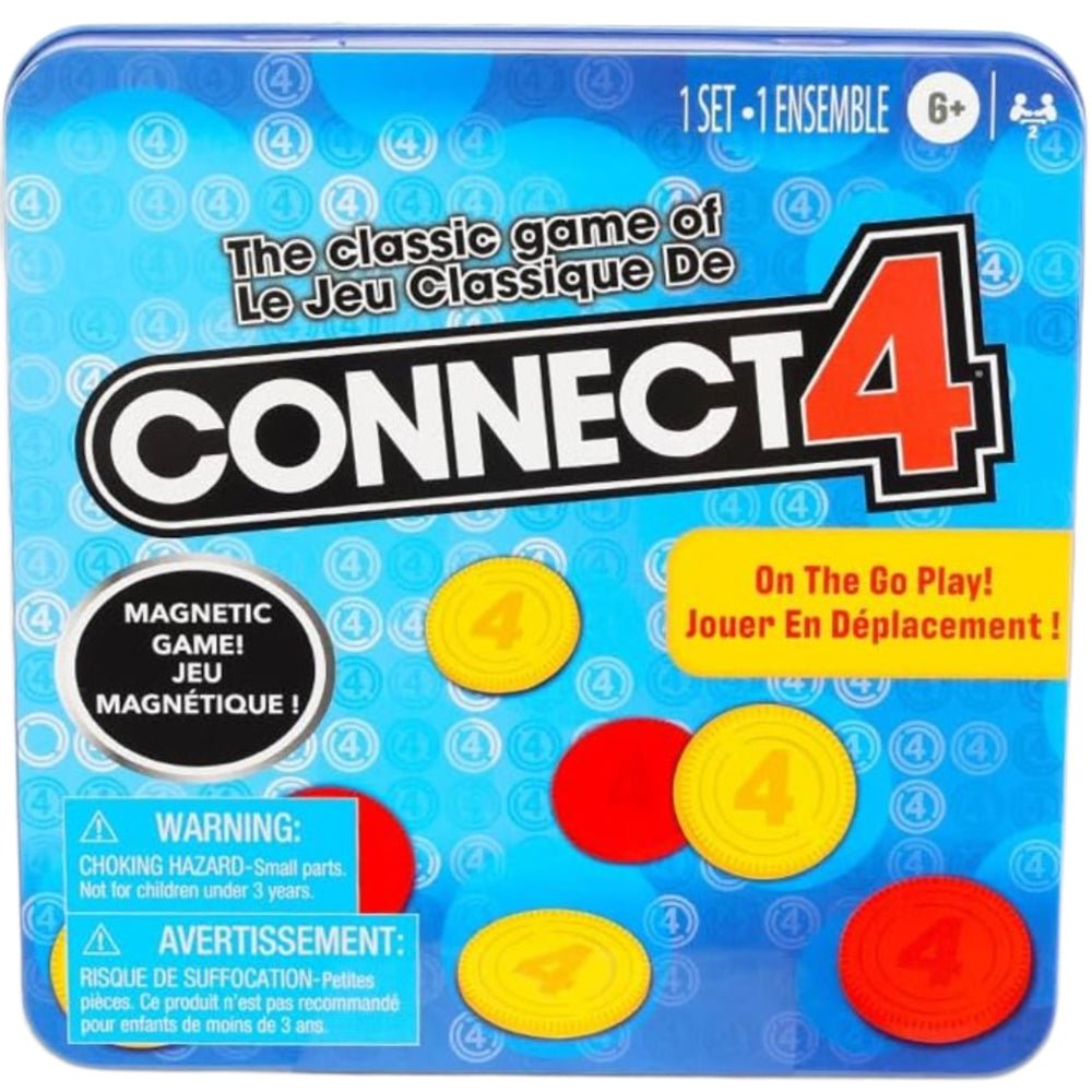 Connect4 On The Go Play, Magnetic Game Tin – Mastermind Toys
