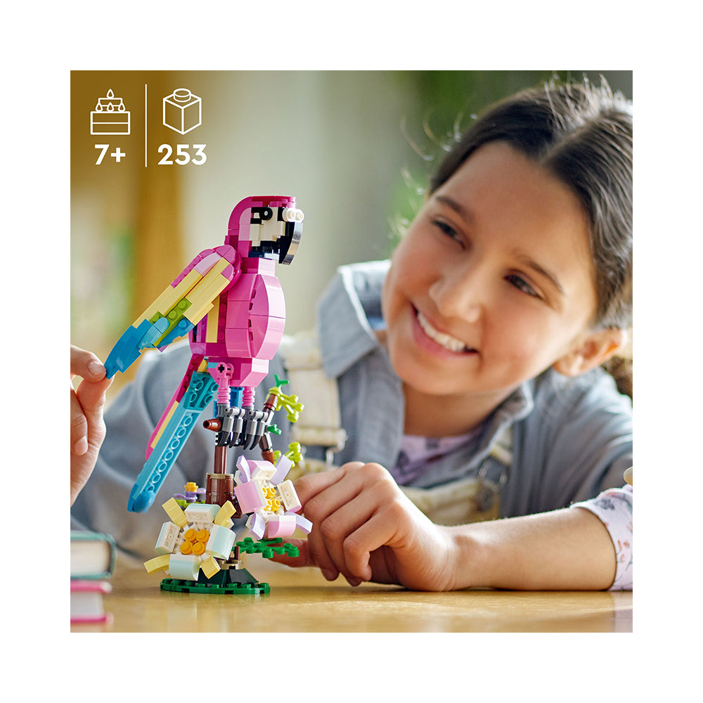 LEGO Creator Exotic Pink Parrot 31144 Building Toy Set (253 Pieces ...