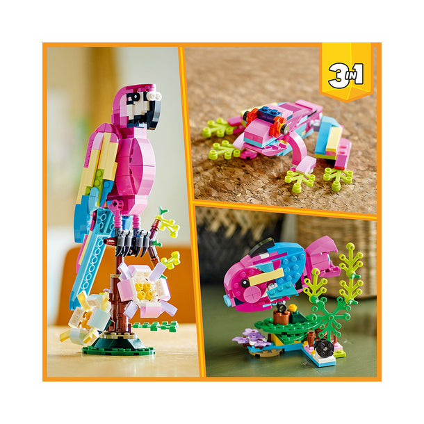 LEGO Creator Exotic Pink Parrot 31144 Building Toy Set (253 Pieces ...