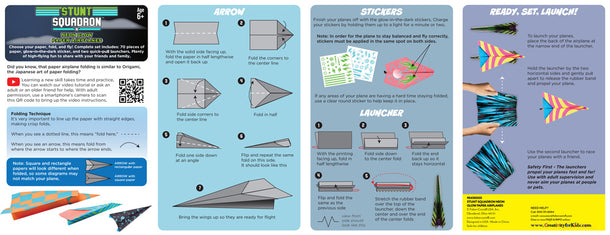 Stunt Squadron Neon Glow Paper Airplanes | Mastermind Toys
