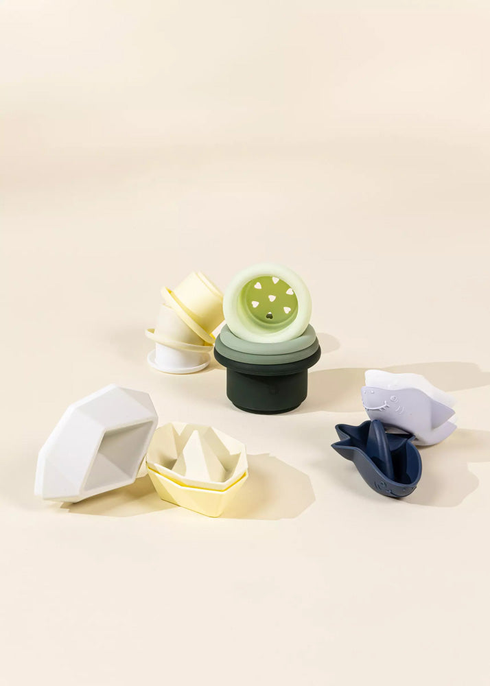 Coco Village 3 Sets of Silicone Stackable Bath Toys (14 pcs ...