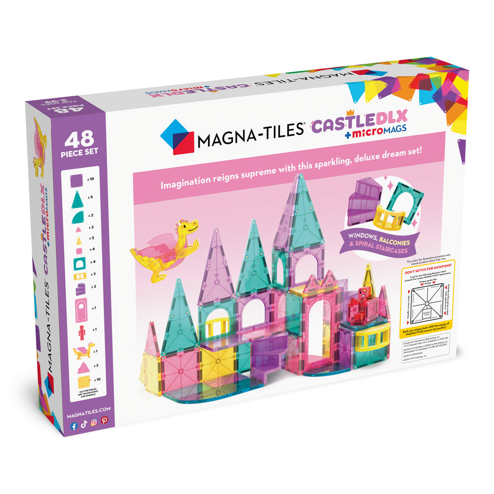 MAGNA-TILES?? Castle DLX 48-Piece Magnetic Construction Set, The ...