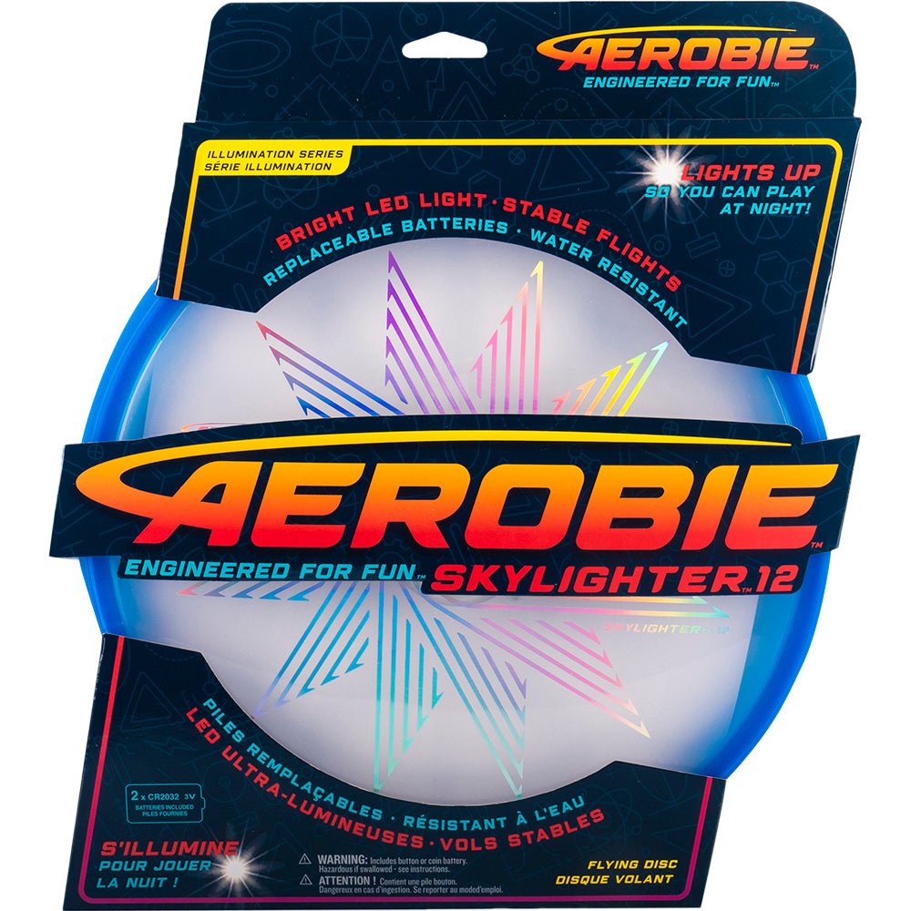 Aerobie 12" Skylighter Light Up Flying Disc Blue – Mastermind Toys