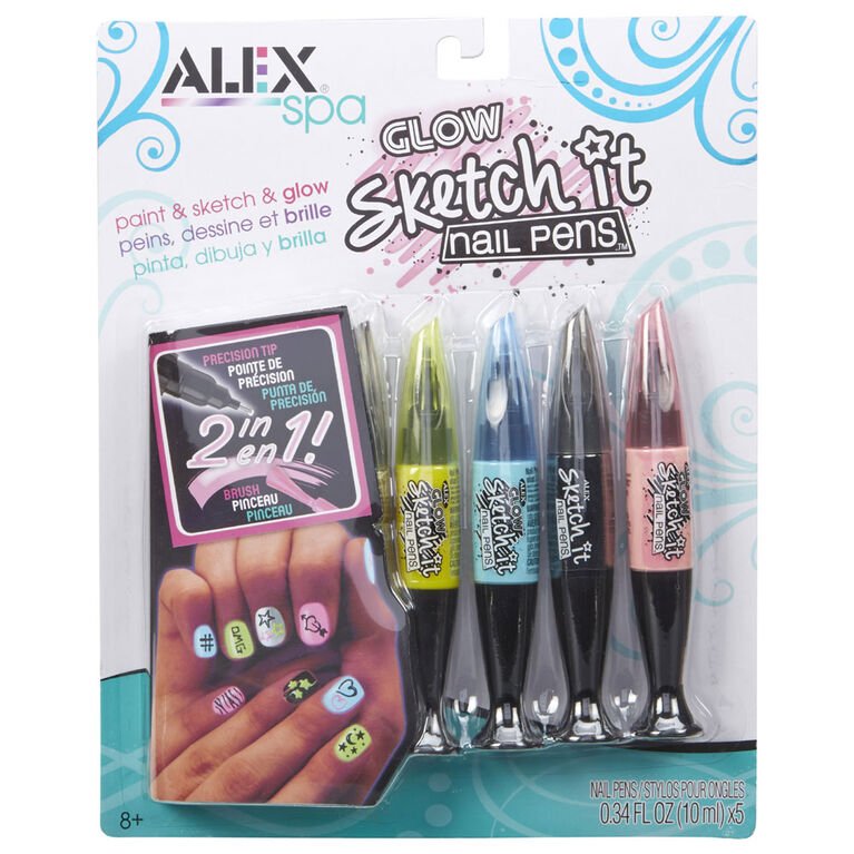 Alex - Spa - Glow Sketch It Nail Pens – Mastermind Toys