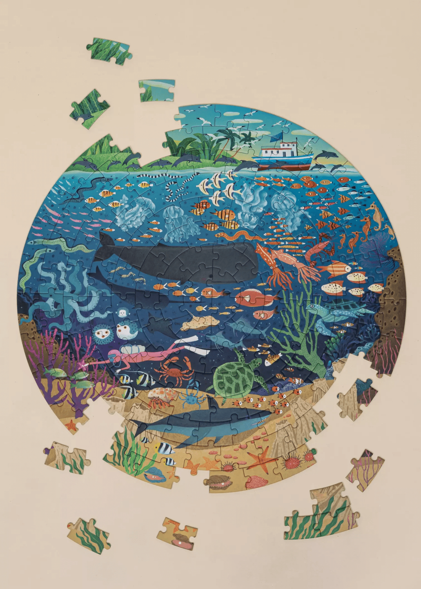 Coco Village Round Puzzle - Ocean Exploration - 150pcs – Mastermind Toys