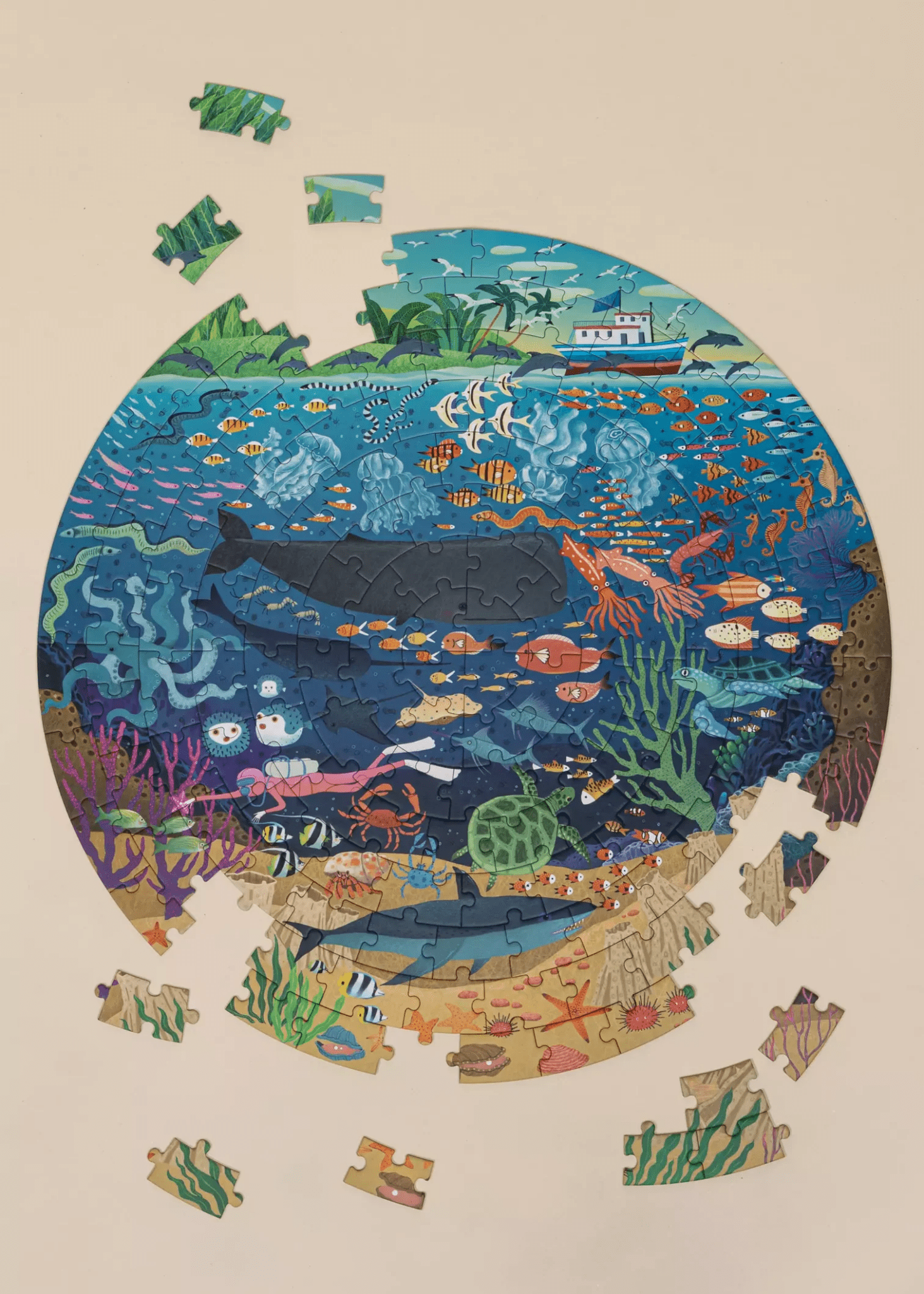 Coco Village Round Puzzle - Ocean Exploration - 150pcs – Mastermind Toys