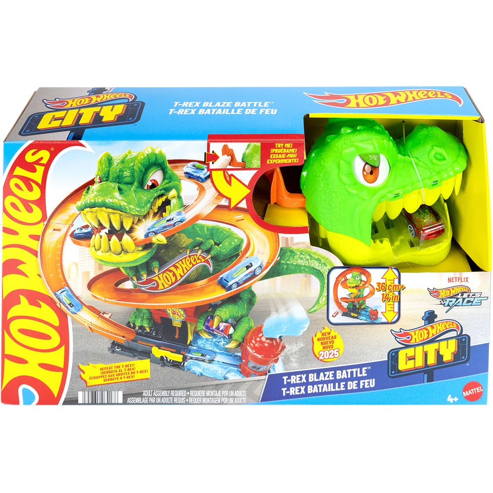 Hot Wheels® T-Rex Blaze Battle™ – Mastermind Toys