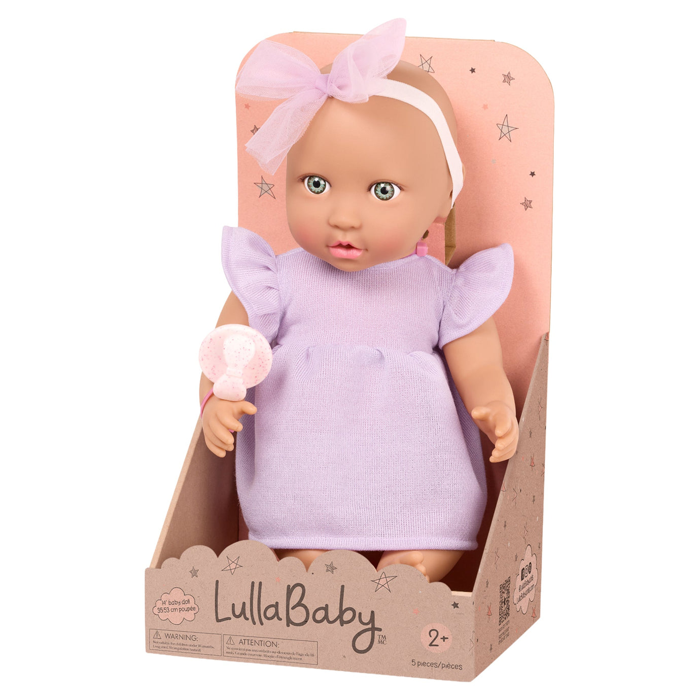 LullaBaby 14" Baby Doll with Lilac Jumper – Mastermind Toys