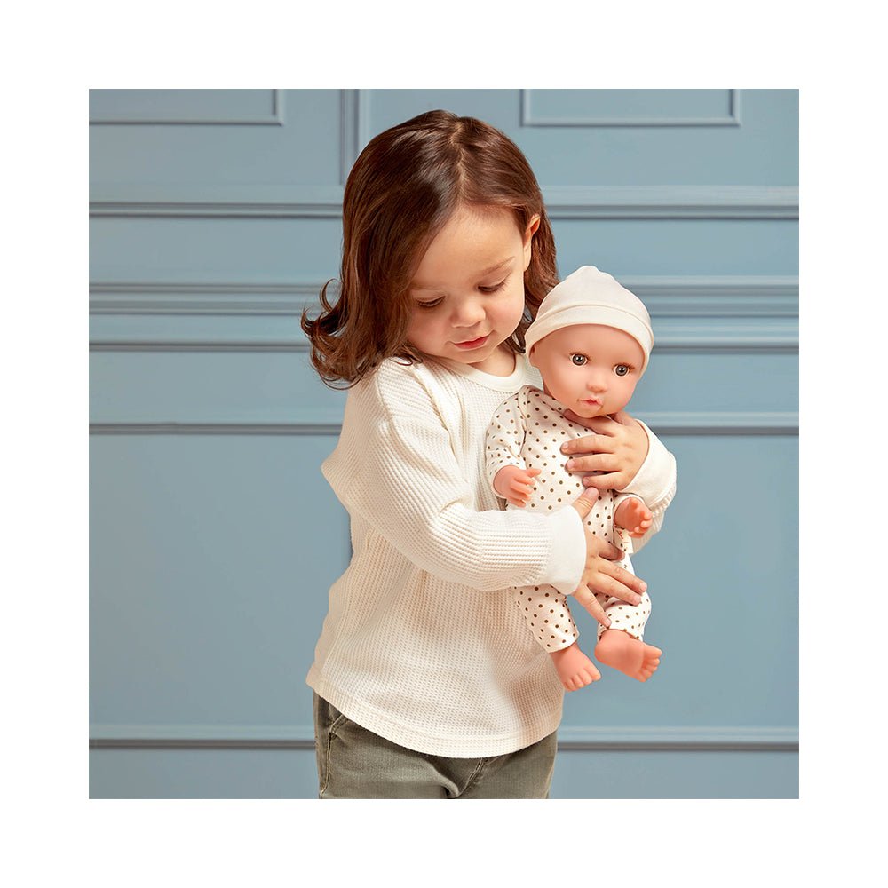 LullaBaby 14" Baby Doll with PJs & Ivory Hat - Mastermind Toys