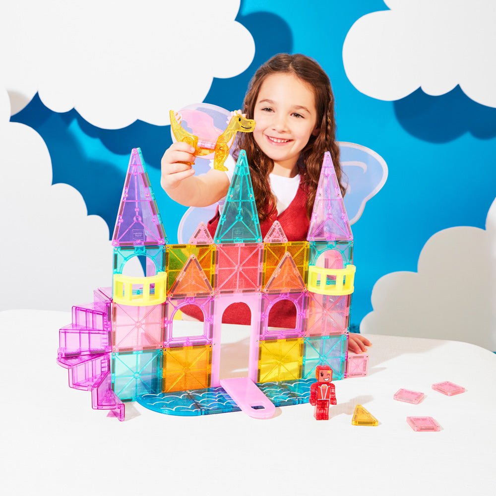 MAGNA-TILES® Castle DLX 48-Piece Magnetic Construction Set, The ...