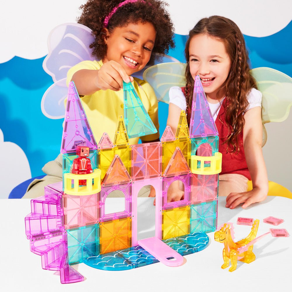 MAGNA-TILES?? Castle DLX 48-Piece Magnetic Construction Set, The ...