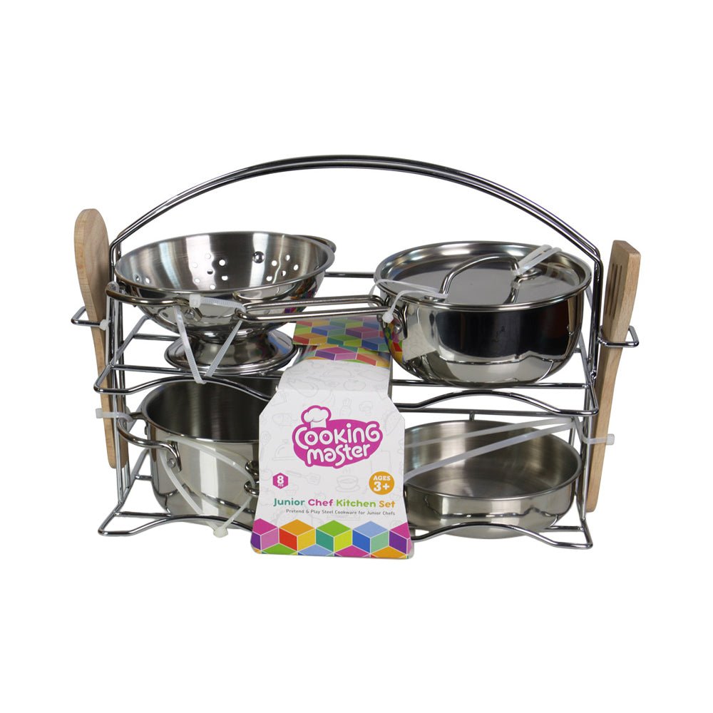 Mastermind Toys Stainless Steel Junior Chef Cookware Set 8 Pieces